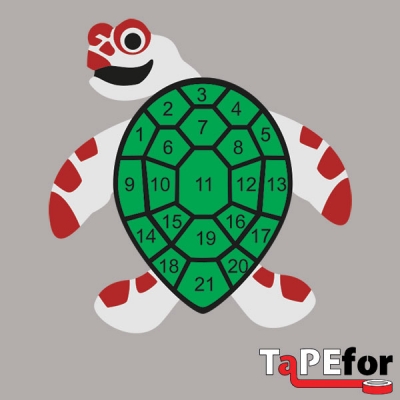 Turtle with numbers - Tapefor
